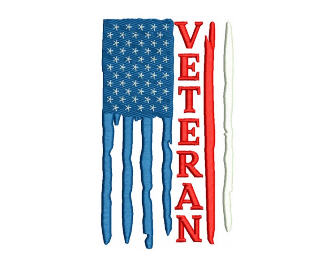 Veteran Flag - Machine Embroidery Design - 2 Sizes - Etsy