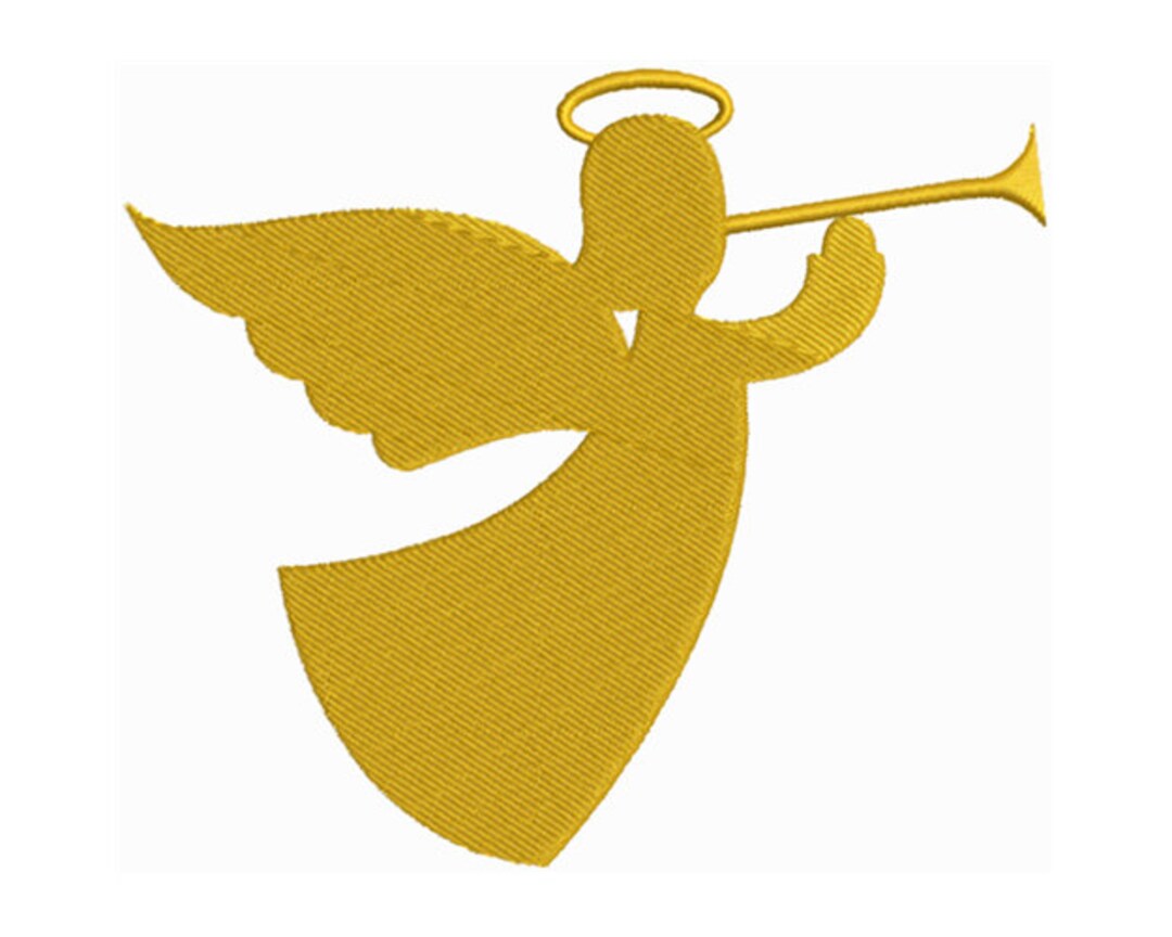 Trumpet Angel Heavenly Musical Cherub Embroidery Pattern Angel ...