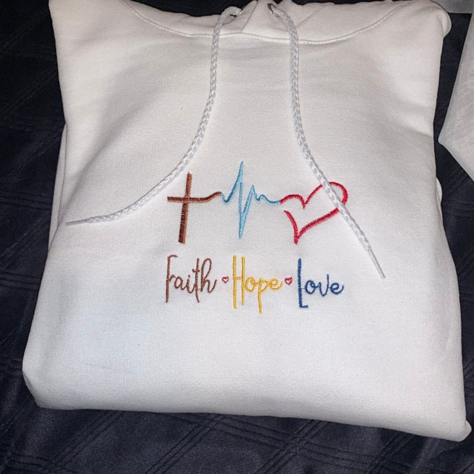 Faith Love and Hope - Machine Embroidery Design / Christian Cross With ...