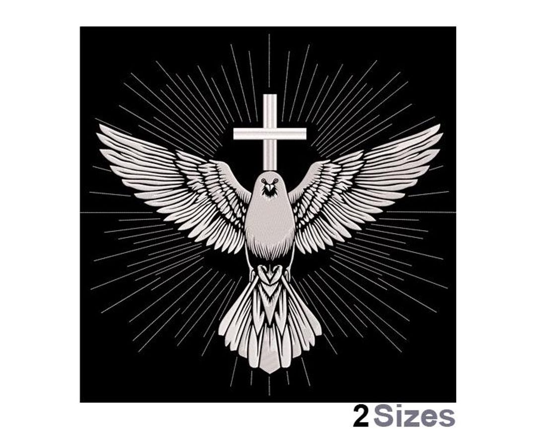 Dove & Cross Embroidery - Religious Embroidery - Christian Embroidery ...