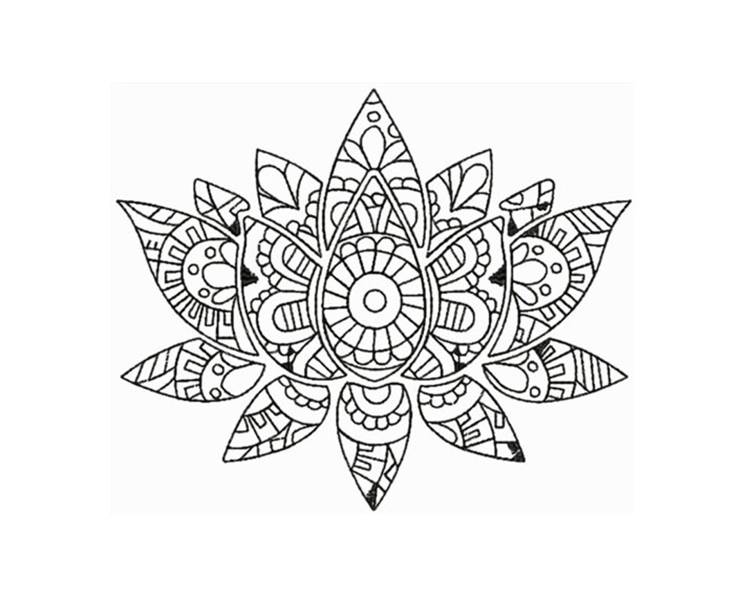 Mandala Lotus Machine Embroidery Design 2 Sizes - Etsy