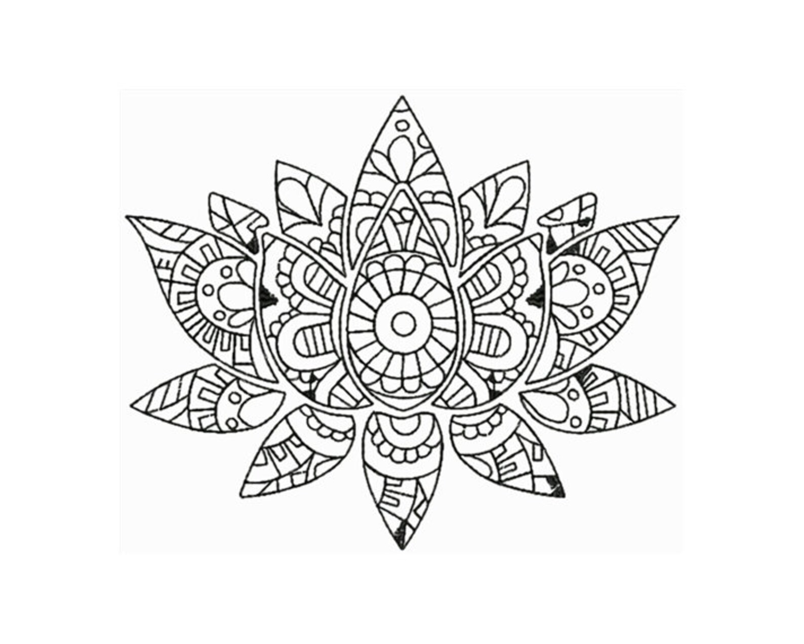 Mandala Lotus Machine Embroidery Design 2 Sizes - Etsy