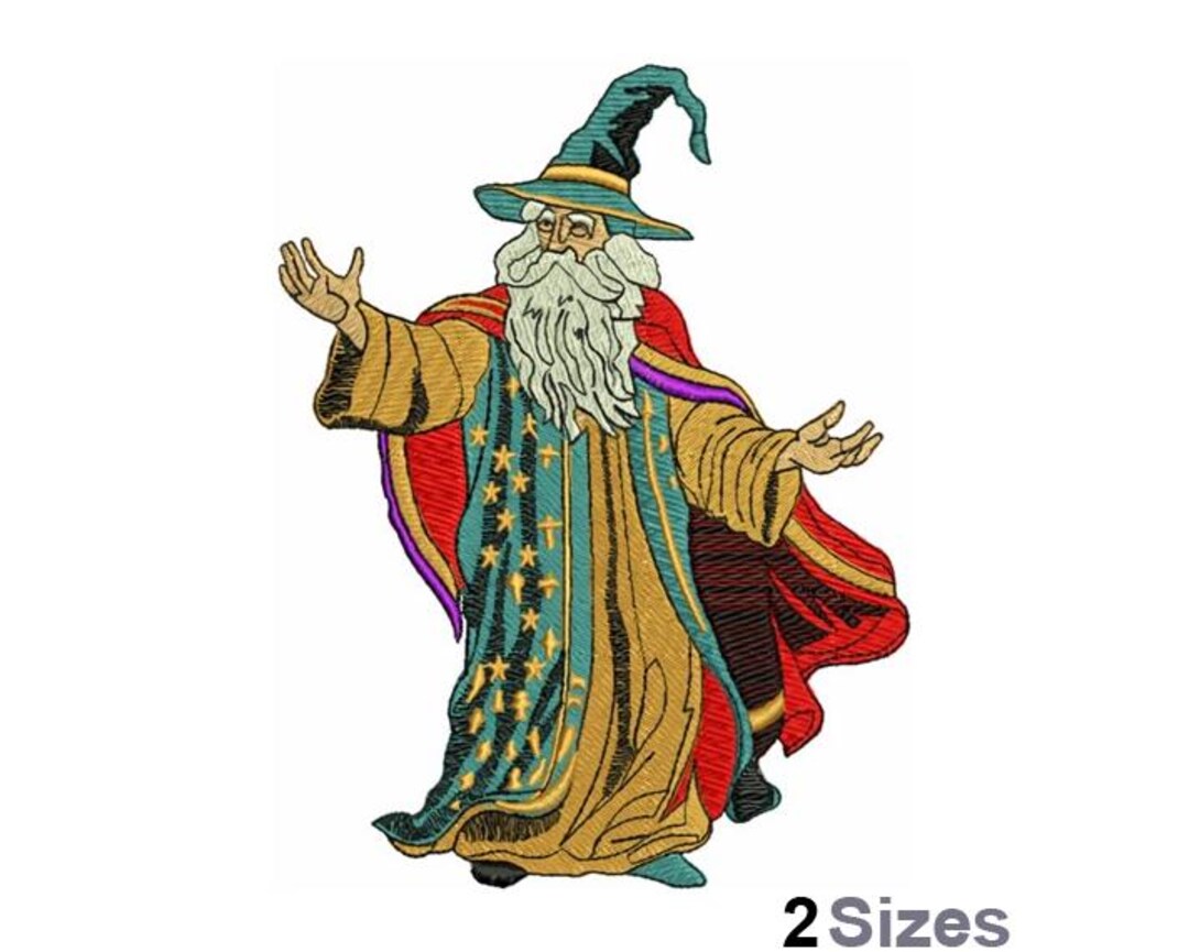 Wizard Embroidery - Sorcerer Embroidery - Magical Embroidery - Mage ...