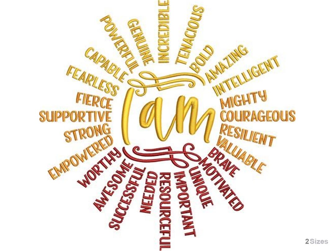 Inspirational Word Art Embroidery Design - Digital Download ...
