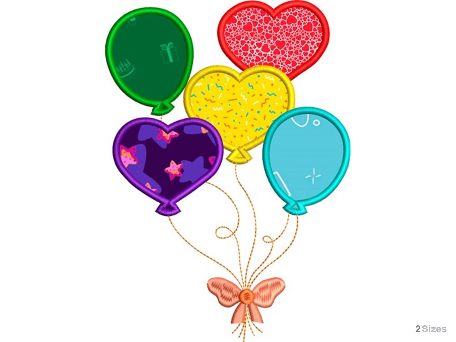 Applique Balloons Embroidery Design: Heart Balloon, Baby Embroidery ...