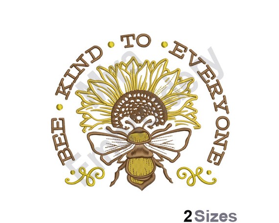 Bee Kind Machine Embroidery Design Be Humble Embroidery | Etsy