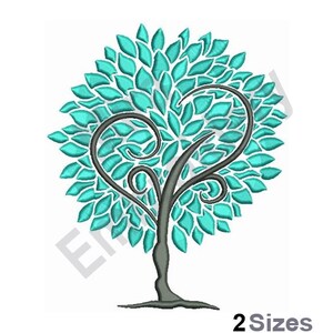 Blue Tree Machine Embroidery Design 2 Sizes - Etsy