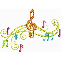 Musical Chord Machine Embroidery Design/ Music Embroidery / Treble Clef ...