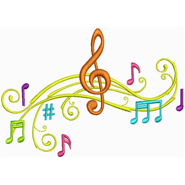 Musical Chord Machine Embroidery Design/ Music Embroidery / Treble Clef ...