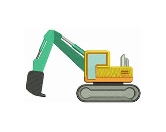 Excavator Machine Embroidery Design - Etsy