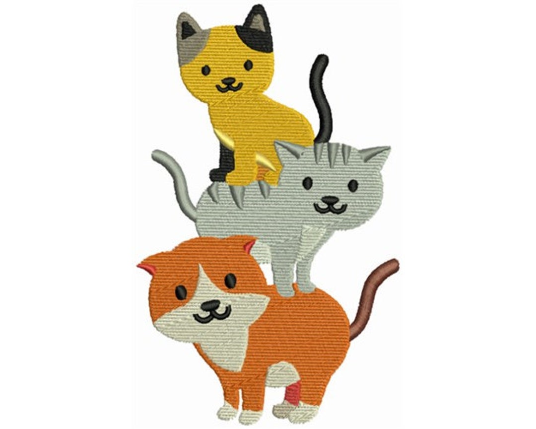Cute Cats Machine Embroidery Design / Kitten Embroidery Patterns / Cat ...