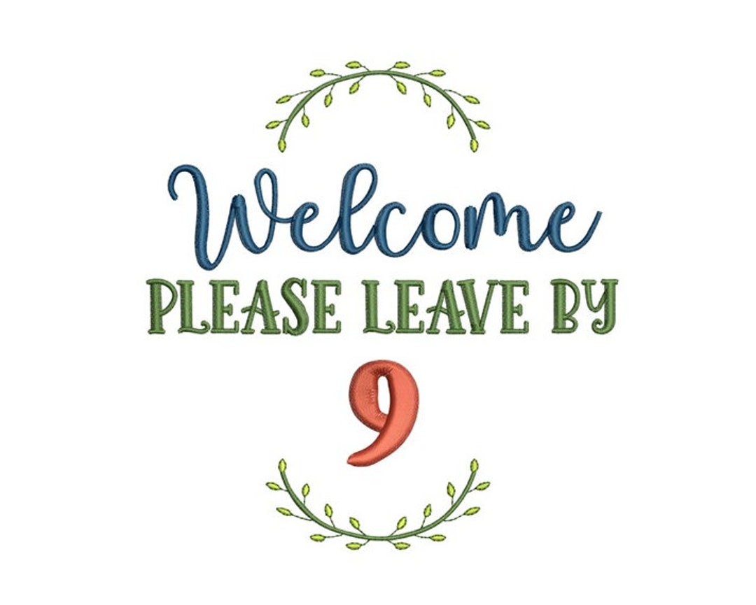 Leave by 9 - Design for Early Birds - Time Embroidery - Home Decor ...