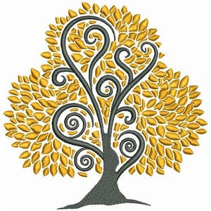 Yellow Tree - Machine Embroidery Design - 2 Sizes - Etsy