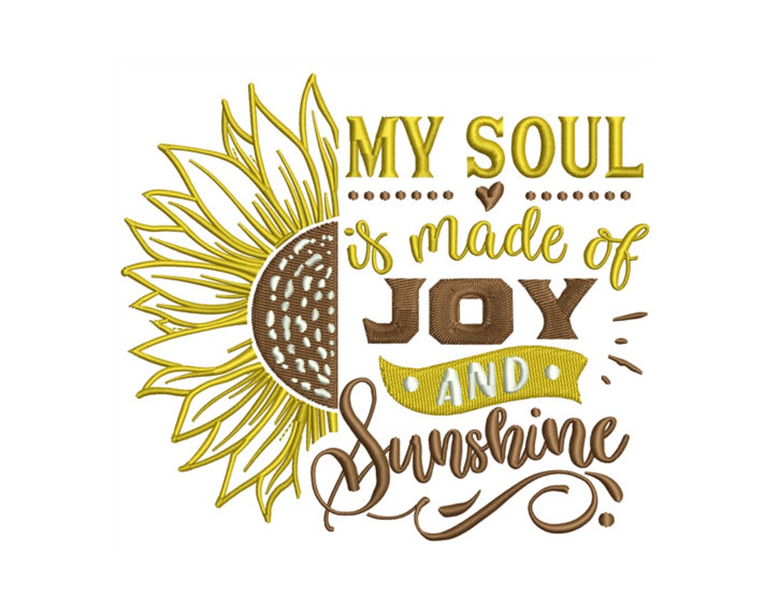 Joy & Sunshine - Machine Embroidery Design - 3 Sizes - Etsy