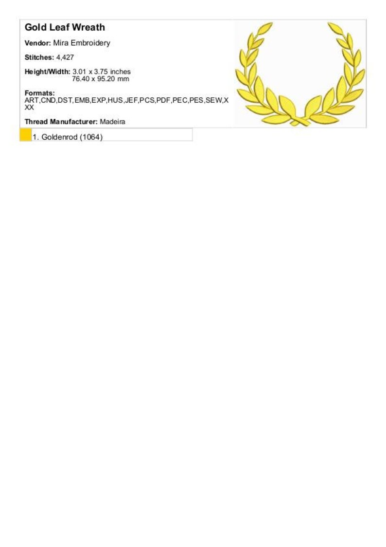 Gold Leaf Wreath Machine Embroidery Design / Greek - Etsy