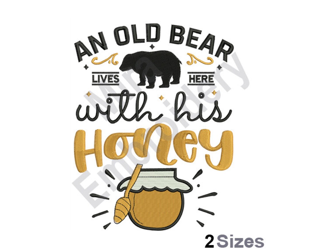 Adorable Bear With His Honey - Sweet Bear and Honey Pot - Machine ...
