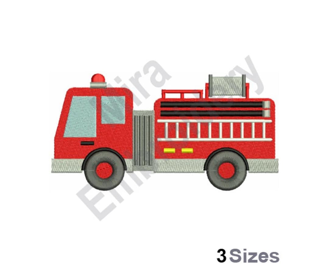 Fire Truck - Machine Embroidery Design / Fire Engine Embroidery Design ...