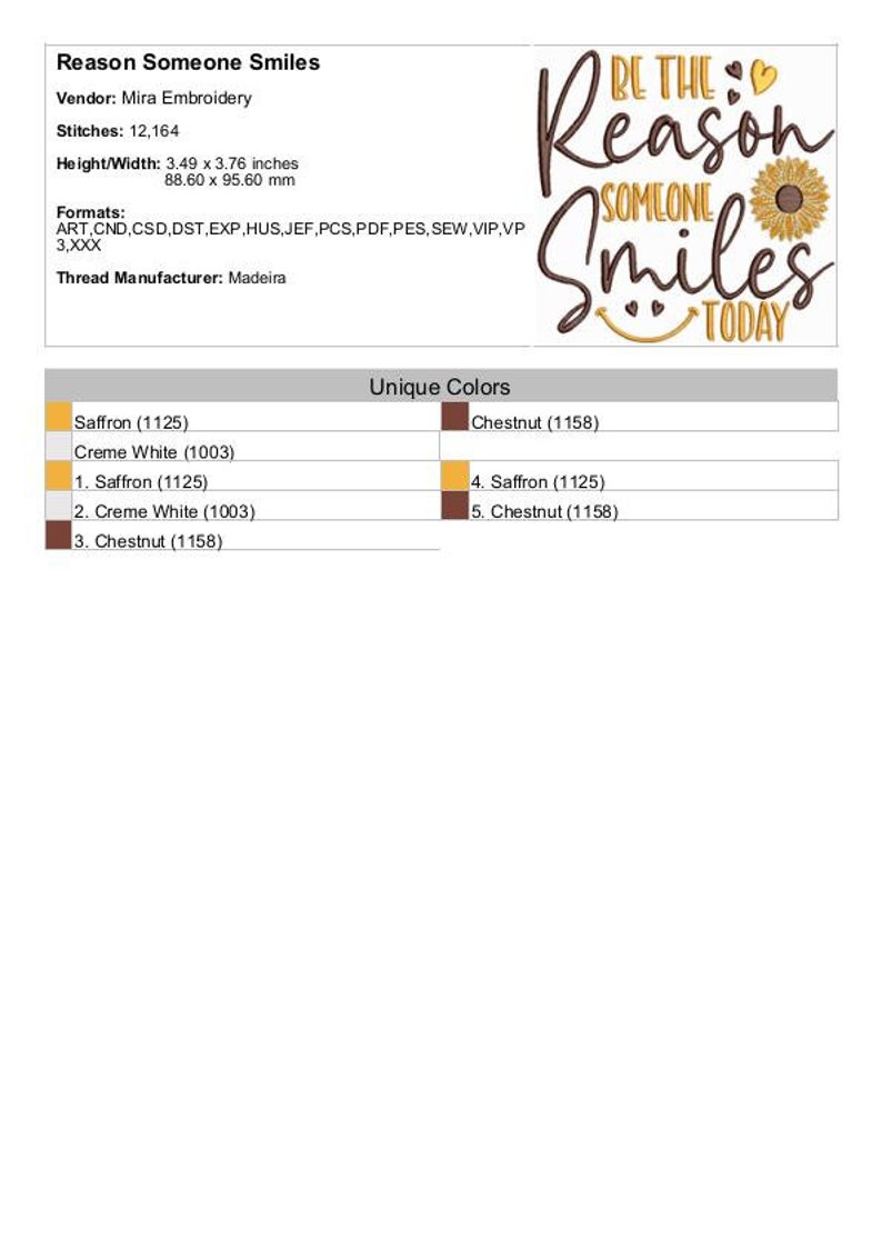 Reason Someone Smiles Machine Embroidery Design 2 Sizes - Etsy