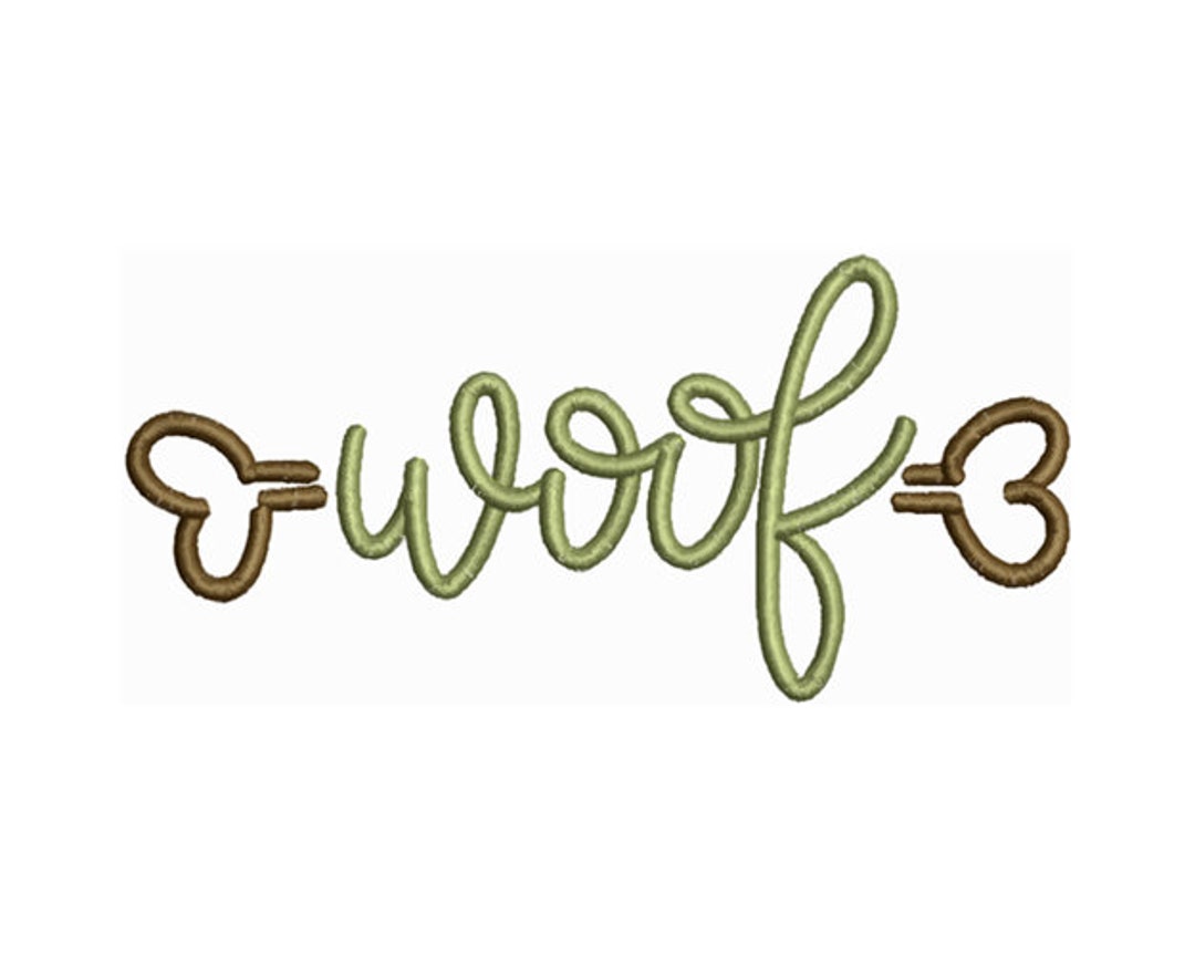 Woof Dog Lover Embroidery Design Cute Woof Quote for Pet - Etsy