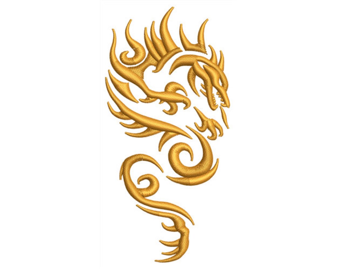 Dragon Outline Mythical Creature Embroidery Pattern Machine Embroidery ...