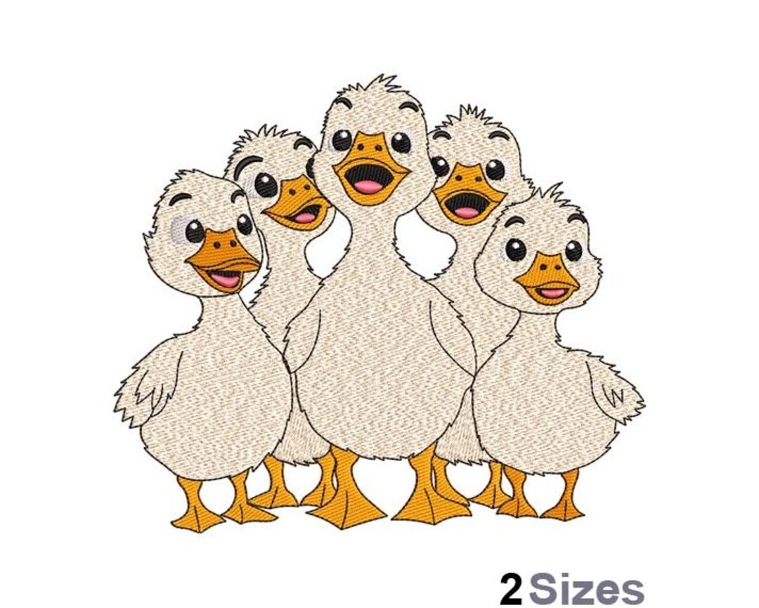 Ducklings Embroidery - Family of Ducks Embroidery - Smiley Ducks ...