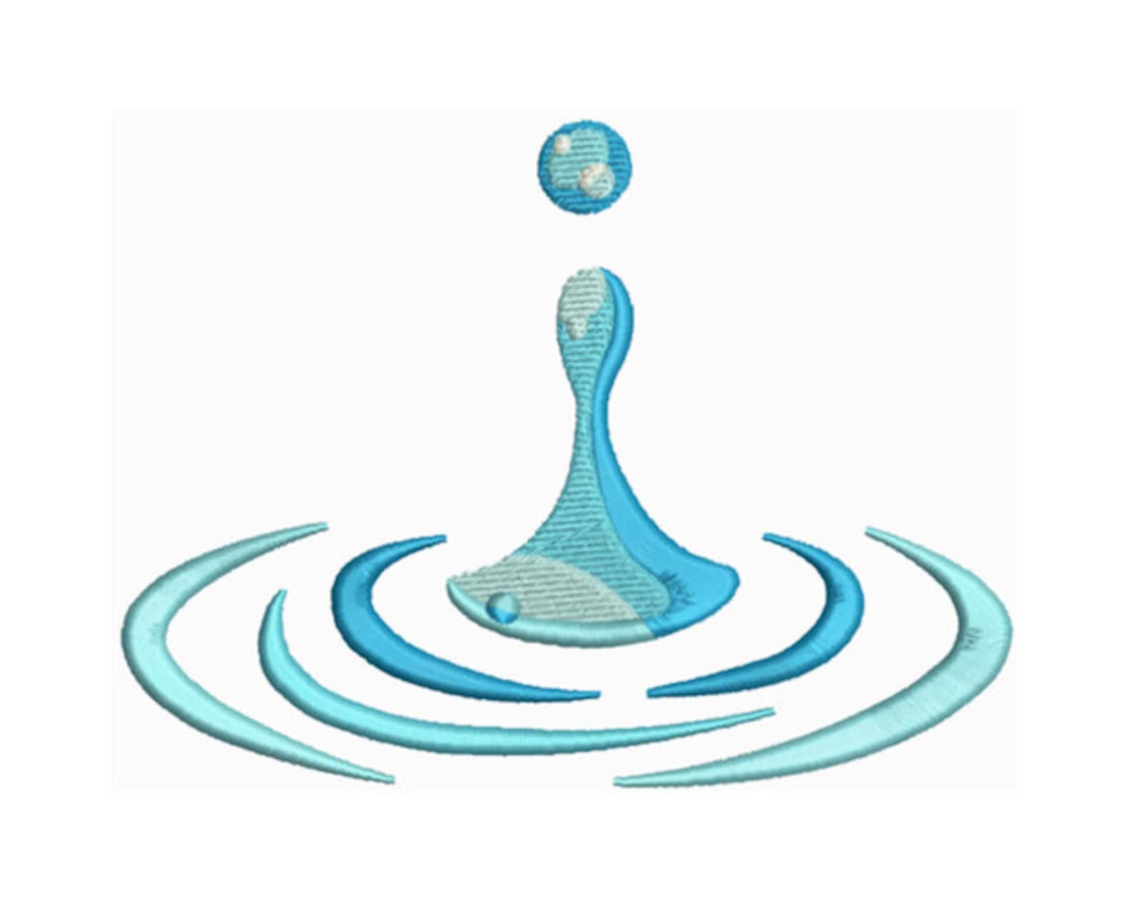 Water Drop Embroidery - Drop Embroidery - Paddle Embroidery - Splash ...