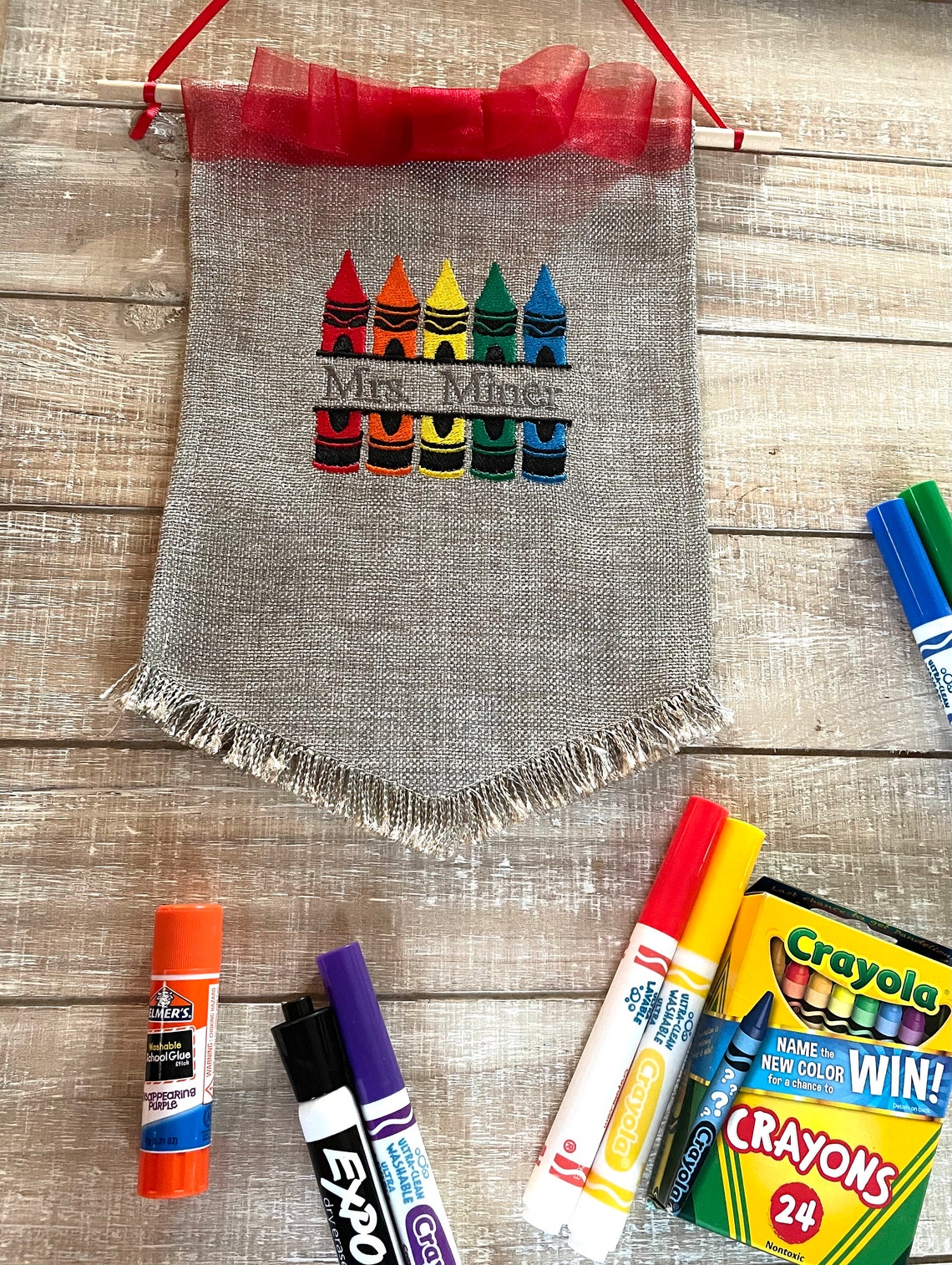 School Machine Embroidery Design Crayons Embroidery - Etsy