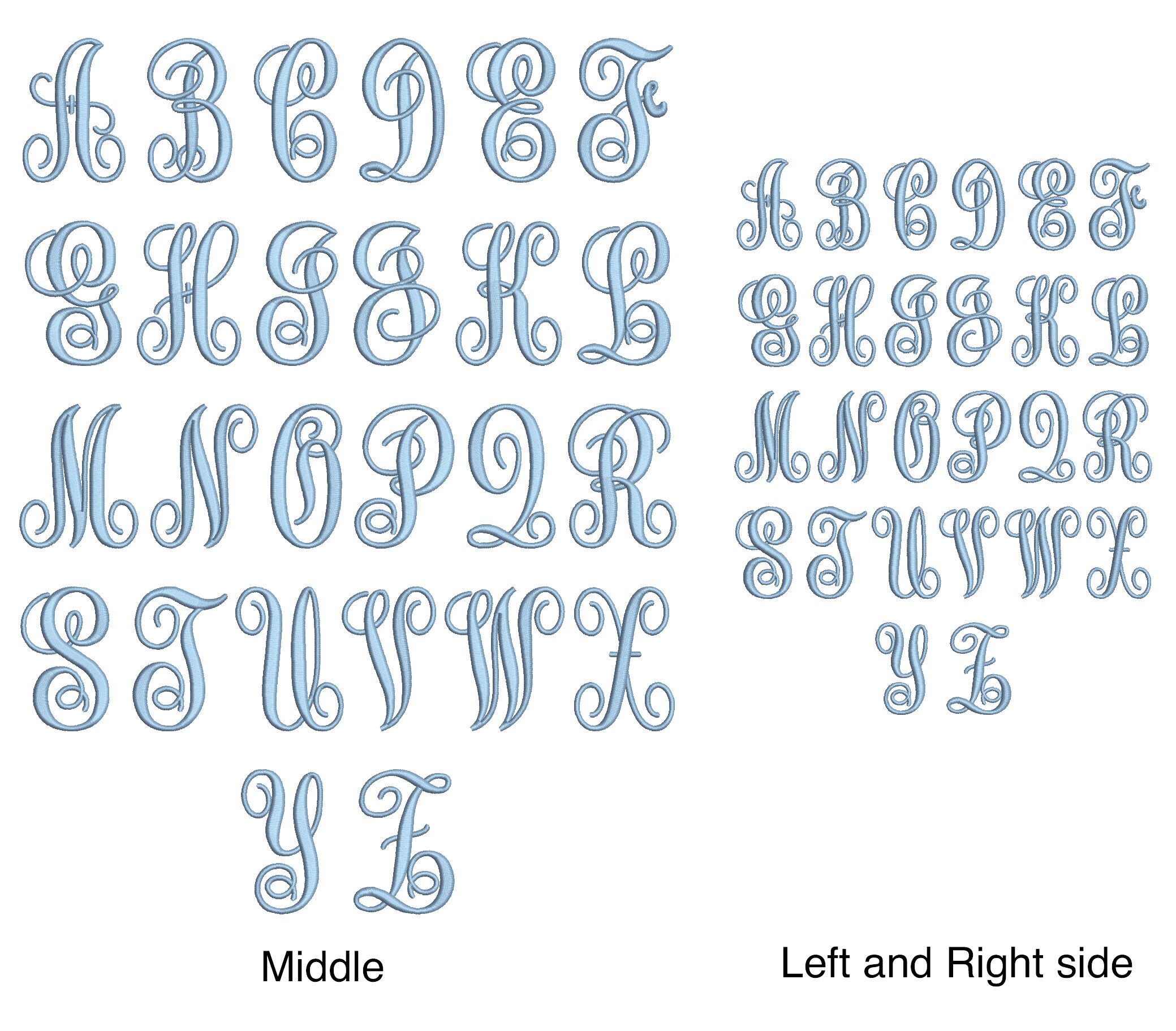 Vine Monogram Embroidery Font / Machine Embroidery Fonts / | Etsy