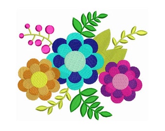 Flower Bouquet Design Pes | Etsy