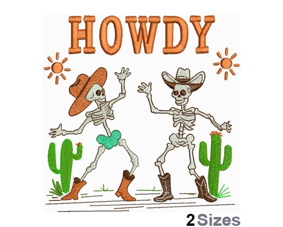 Howdy Embroidery - Halloween Embroidery - Texas Embroidery - Dance ...