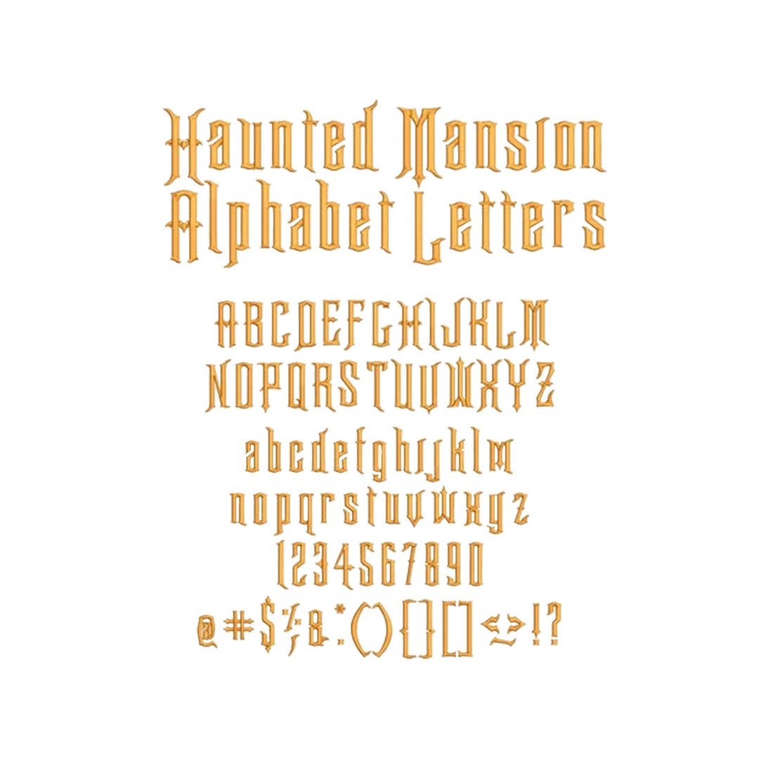 Haunted Mansion Fonts - Fonts Design - Alphabet Letters - Machine ...