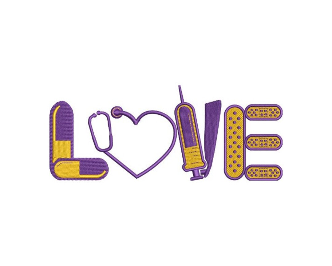 Medical Syringe Embroidery - Love Embroidery - Lovely Nurse Embroidery ...