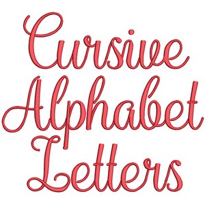 Cursive Alphabet Letters Machine Embroidery Font, Home Format Font ...