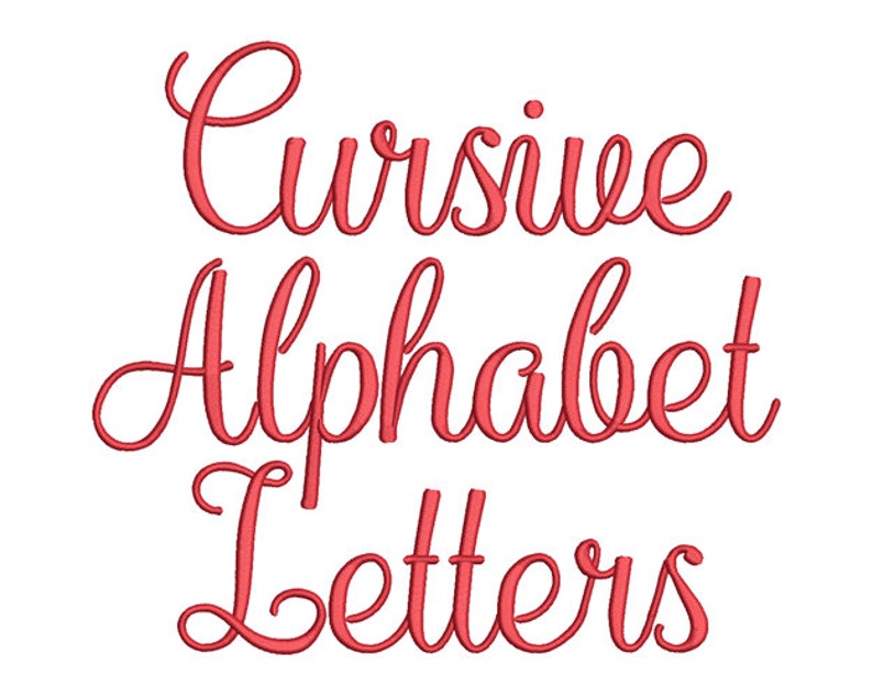 Cursive Alphabet Letters Machine Embroidery Font Home - Etsy