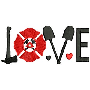 Love Fireman Machine Embroidery Design, First Responder Embroidery ...