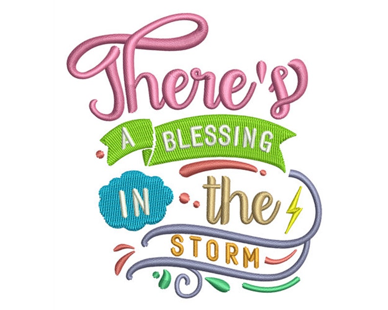 Blessing Machine Embroidery Design Blessing in the Storm - Etsy