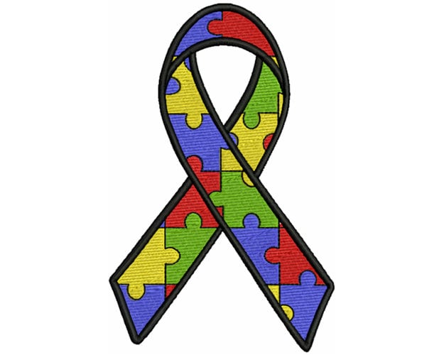 Autism Ribbon Machine Embroidery Design Disability - Etsy