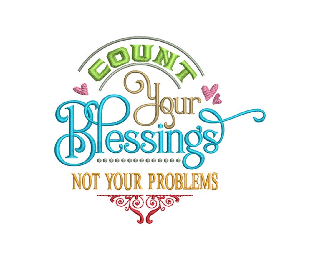 Count Blessings - Machine Embroidery Design - 2 Sizes - Etsy