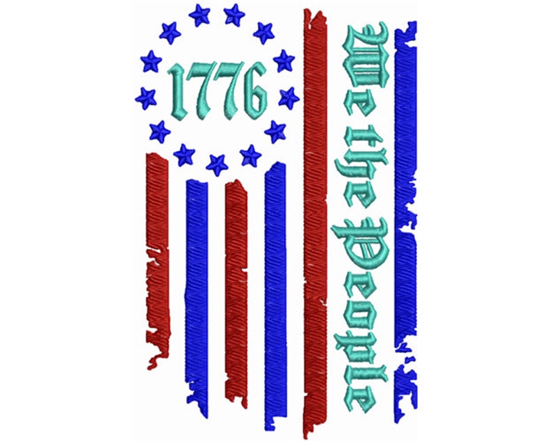 We the People Machine Embroidery Design USA Embroidery - Etsy