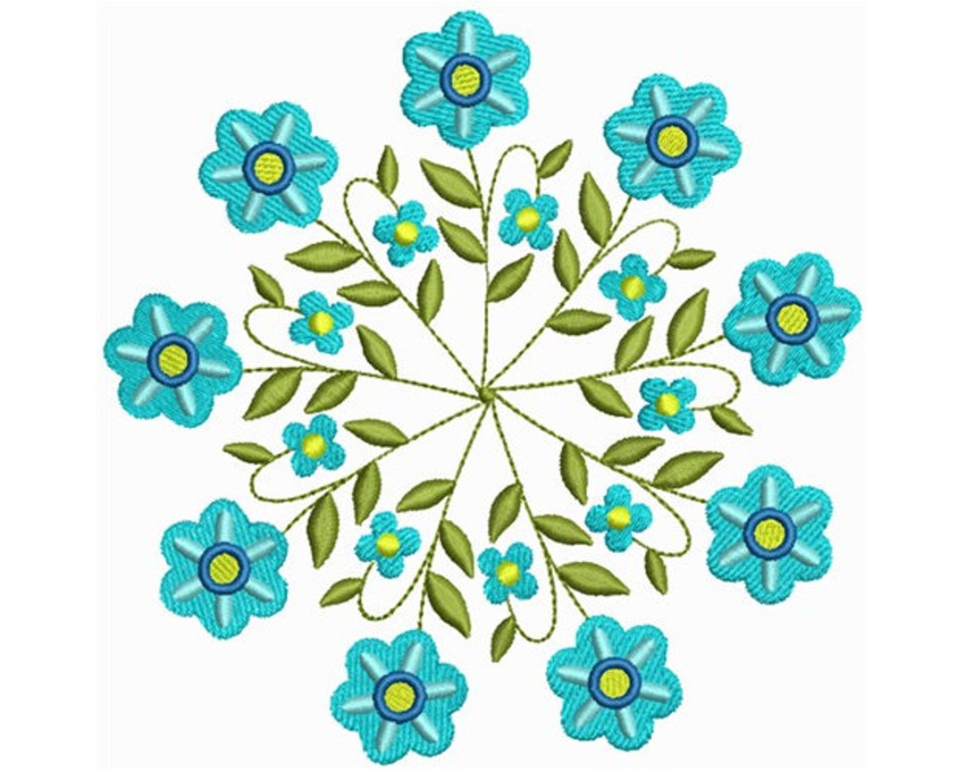 Flower Circle Machine Embroidery Design / Machine Embroidery - Etsy
