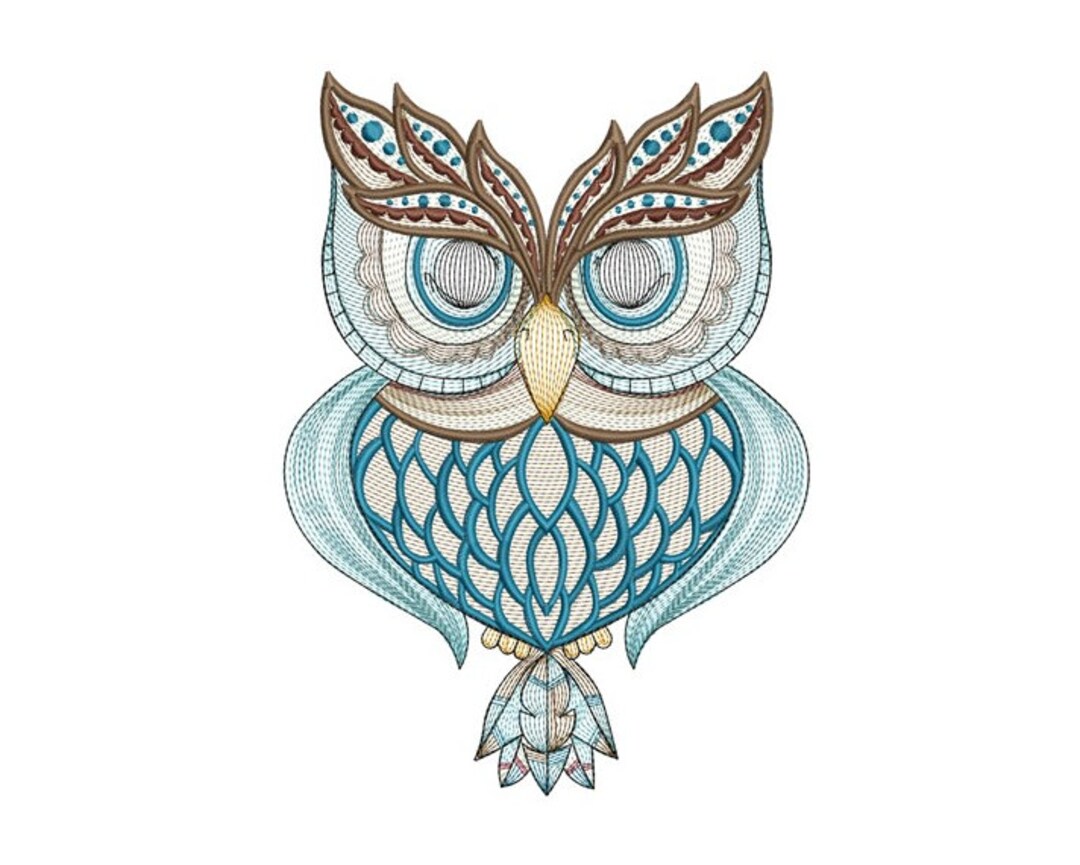 Beautiful Owl Sketch Embroidery - Machine Embroidery Design - 2 Sizes ...