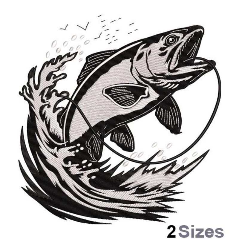 Fishing Embroidery - Etsy