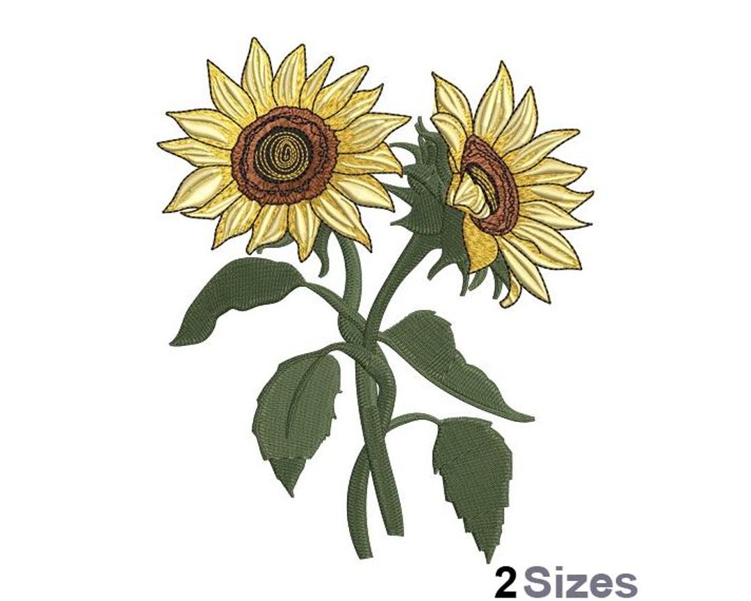 Sunflowers Embroidery - Floral Embroidery - Decor Embroidery - Machine ...