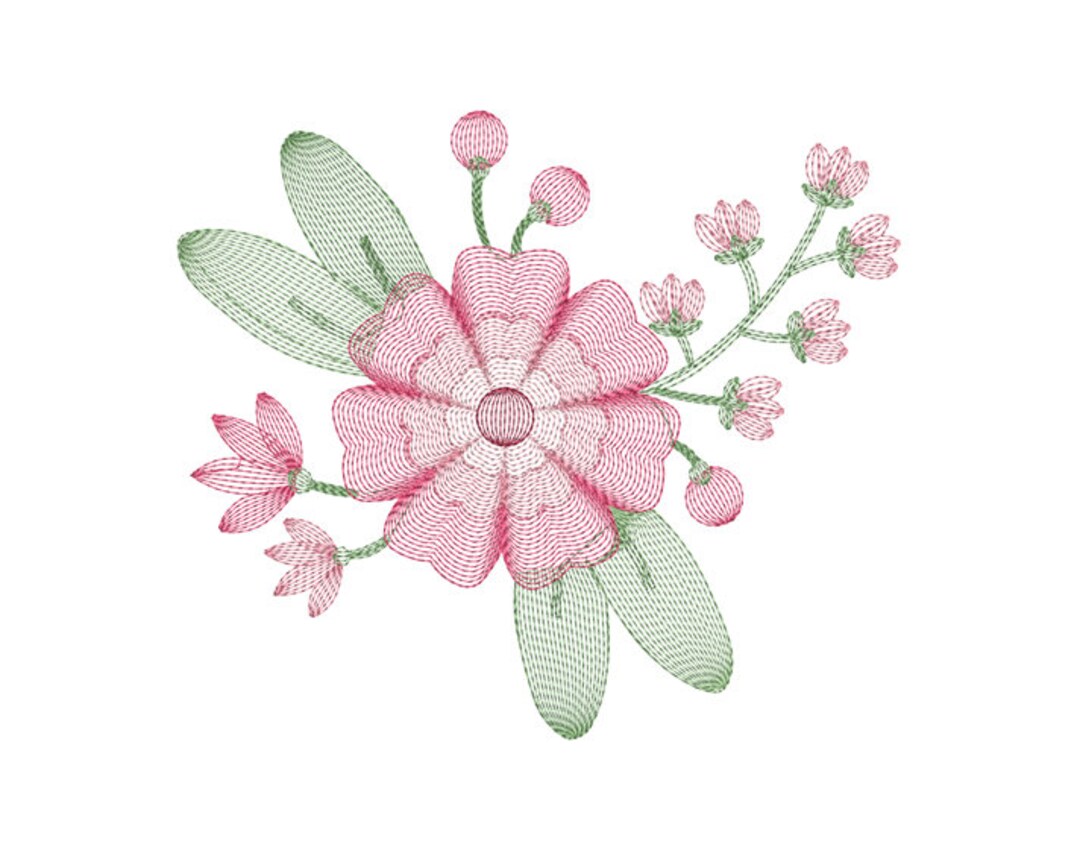 Cute Pink Flower - Lovely Pink - Floral Embroidery - Flower Design ...