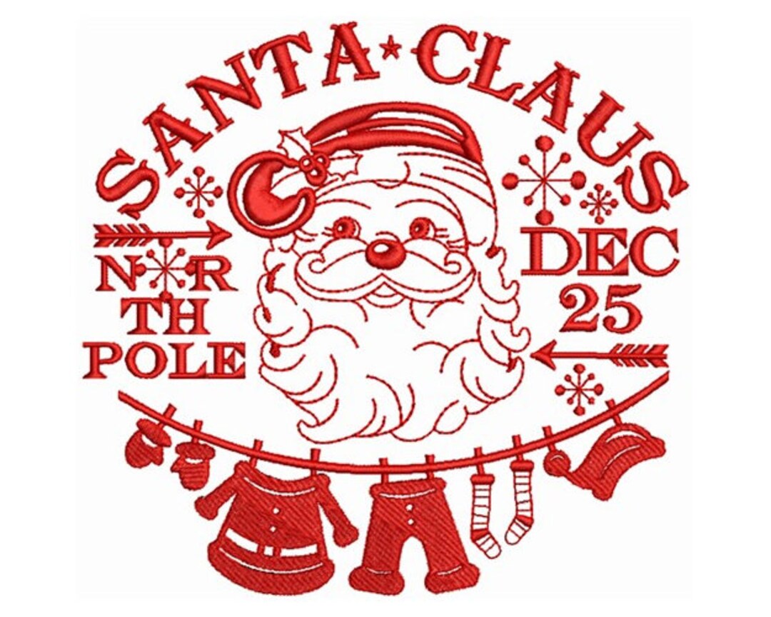 Santa Claus Machine Embroidery Design / North Pole Embroidery Pattern ...