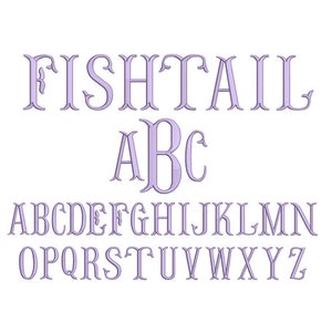 Fish Tail Embroidery Font Machine Embroidery Font / Fishtail Home ...