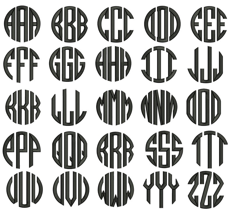 Monogram Font Machine Embroidery Design/ Monogram Machine | Etsy