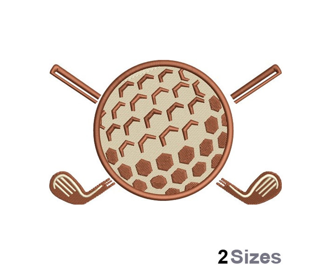 Golf Ball & Clubs Embroidery - Sports Embroidery - Golf Ball Embroidery ...