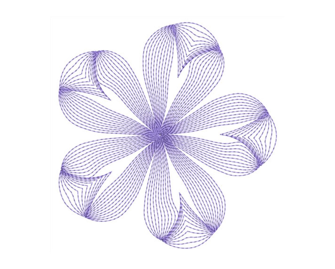 Delicate Rippled Flower Machine Embroidery Design 2 Sizes - Etsy