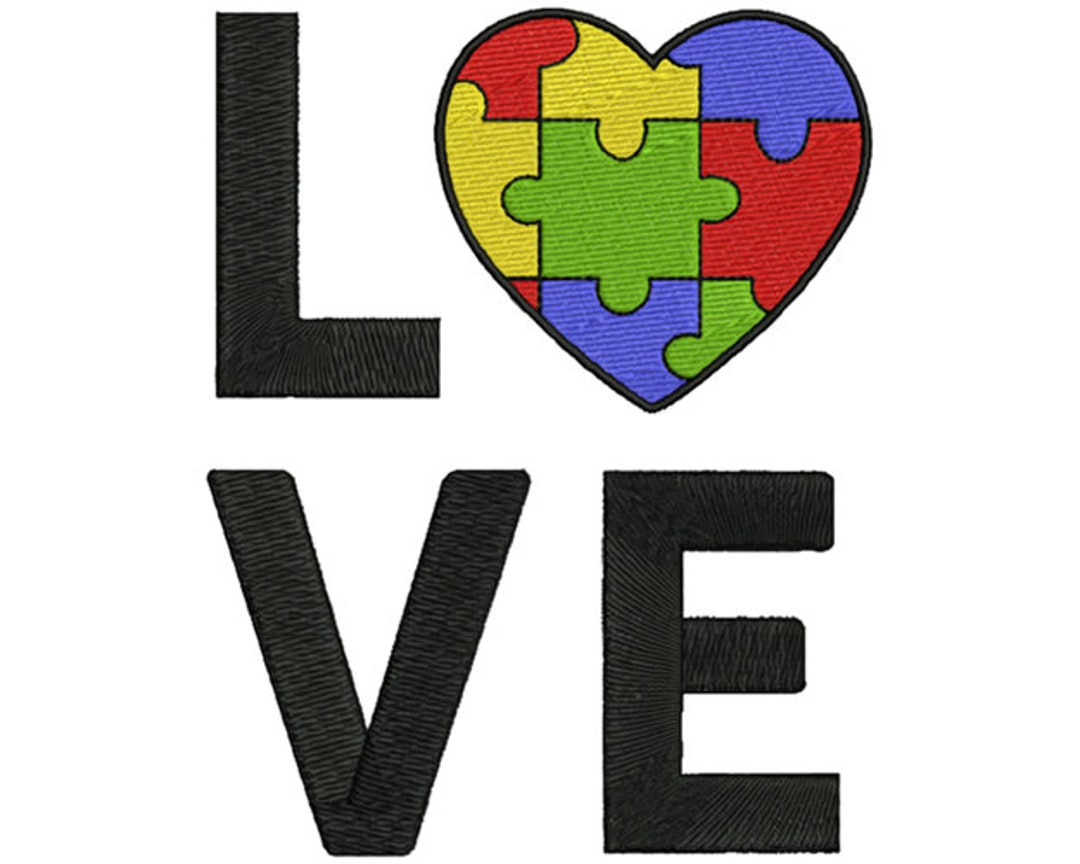 Autism Love Machine Embroidery Design - Etsy